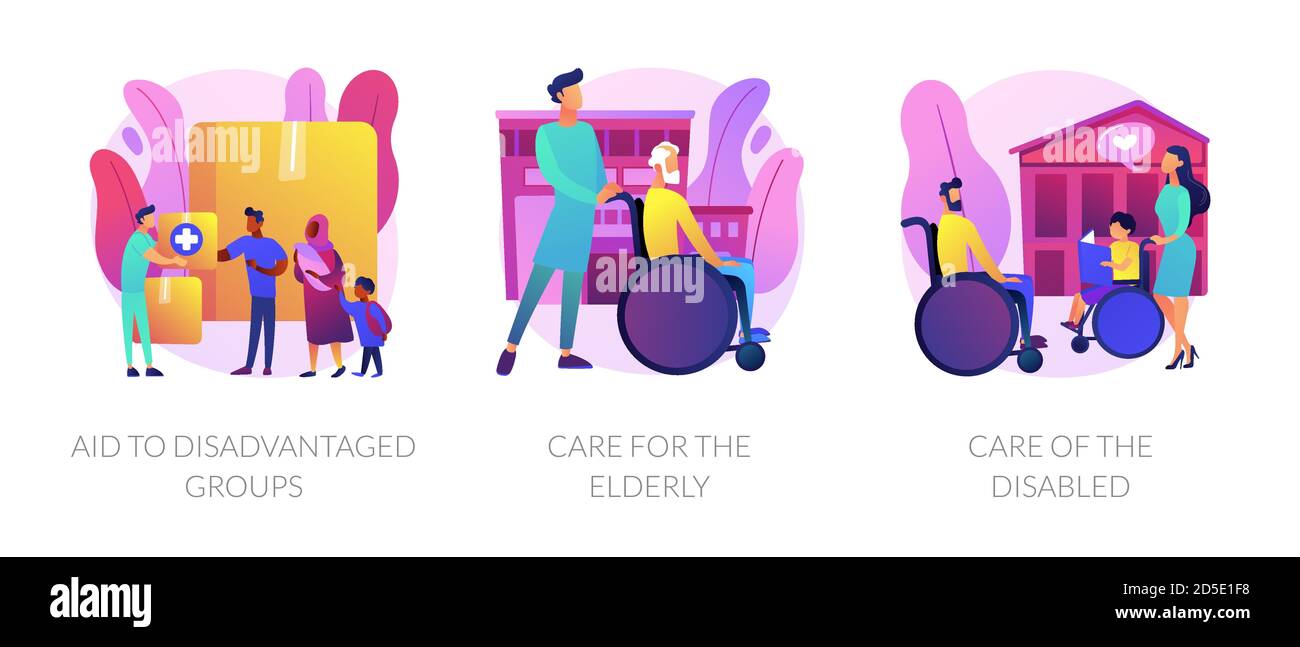 Social support for people in need abstract concept vector illustrations ...