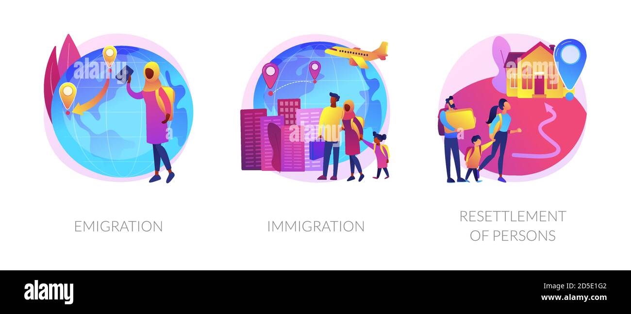 Population mobility, human migration abstract concept vector illustrations Stock Vector Image ...