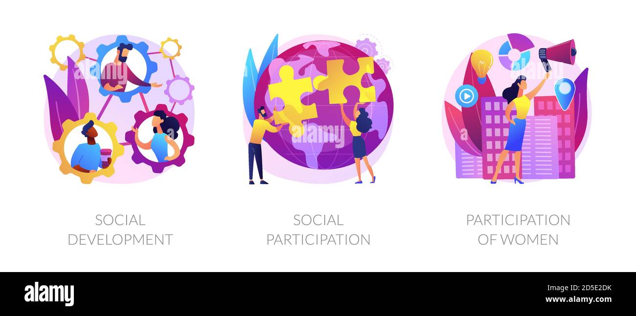 Social engagement abstract concept vector illustrations Stock Vector ...