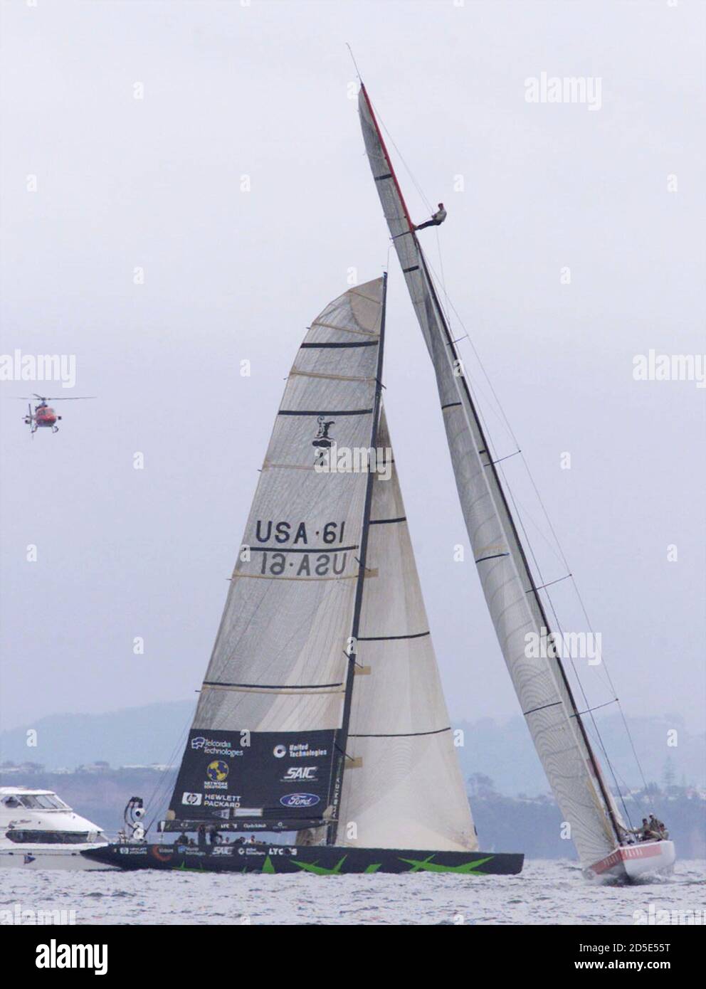 Italian boat Prada races United States entry AmericaOne during race two ...