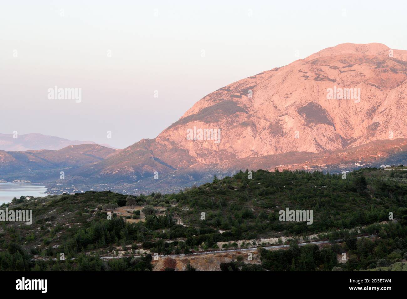 Panoramic view of the bay of Marathokampos on the Greek Aegean island ...