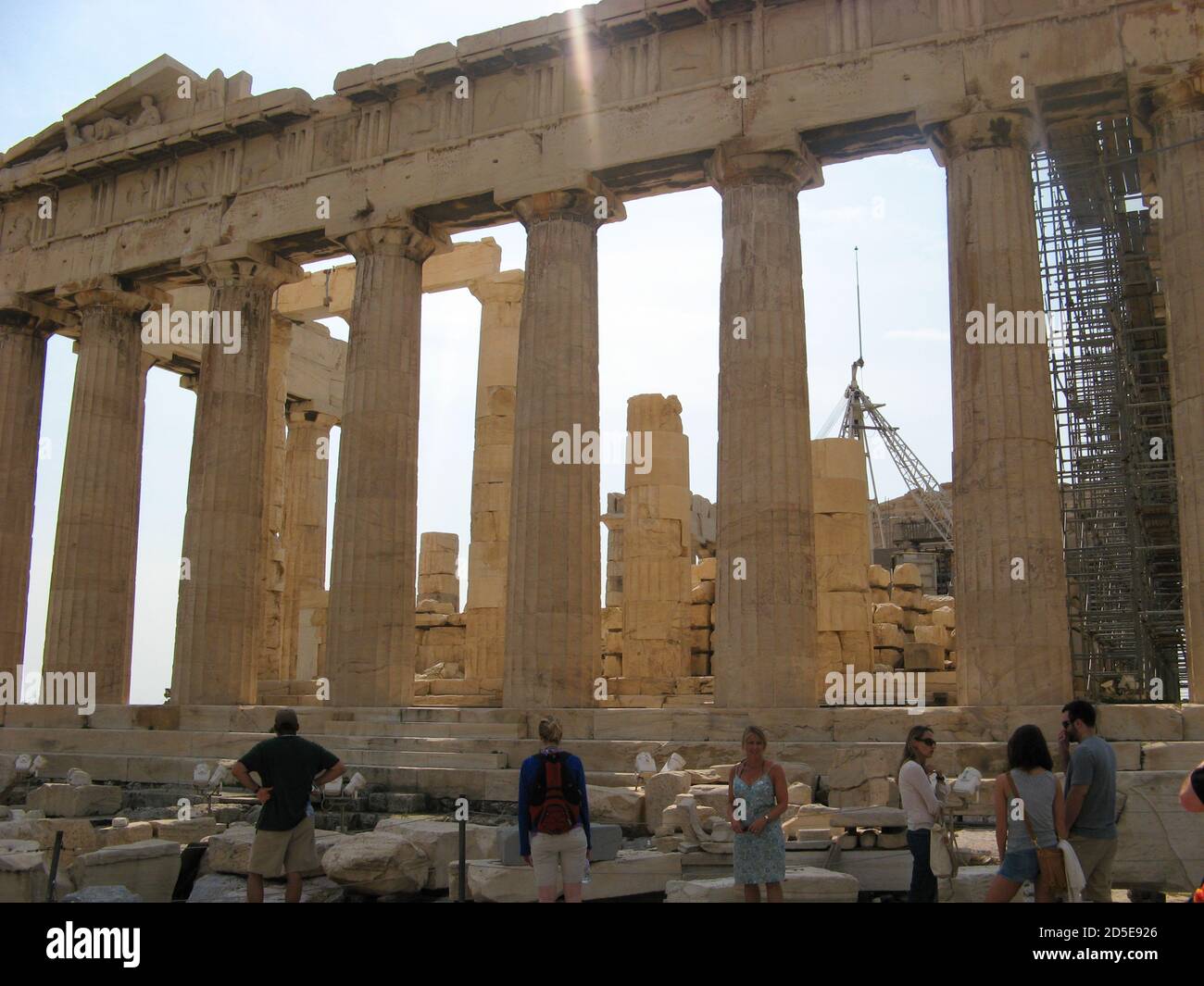 Side view of Parthenon and its Columns at the Acropolis in Athens Stock ...