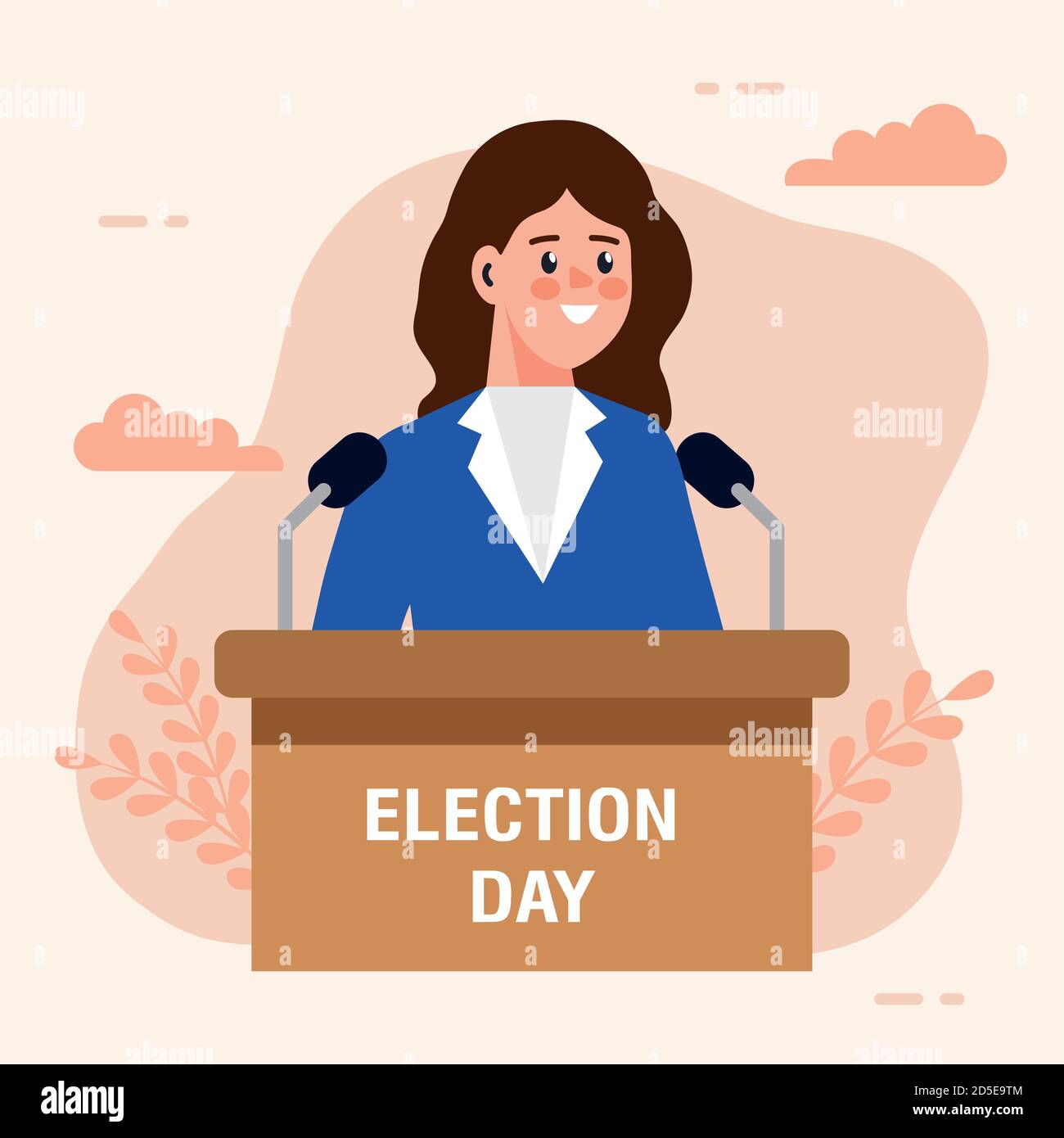 Election day woman president on podium vector design Stock Vector Image ...