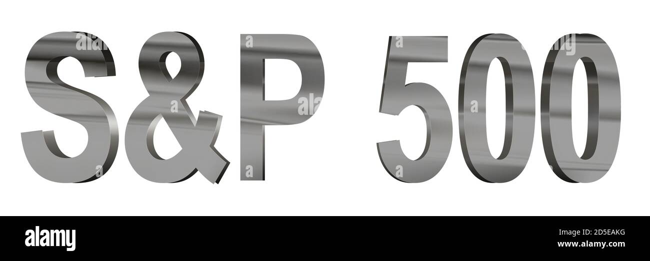 3D S&P 500 text chrome isolated on white Stock Photo - Alamy