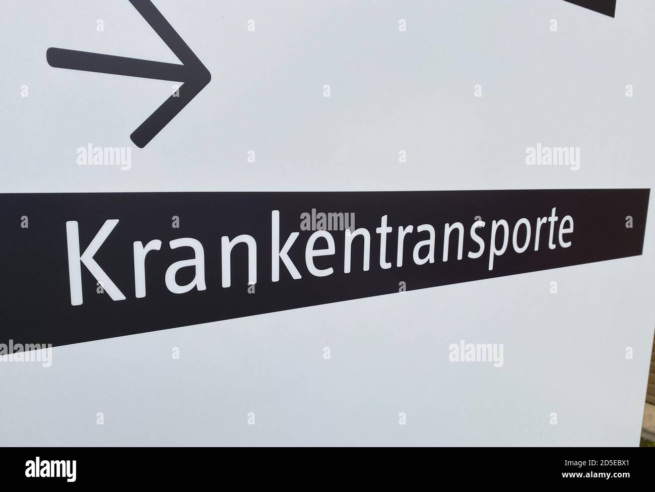 View on isolated direction information sign with german lettering ...
