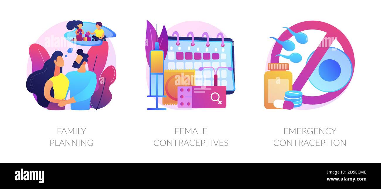 Family planning and birth control vector concept metaphors Stock Vector ...