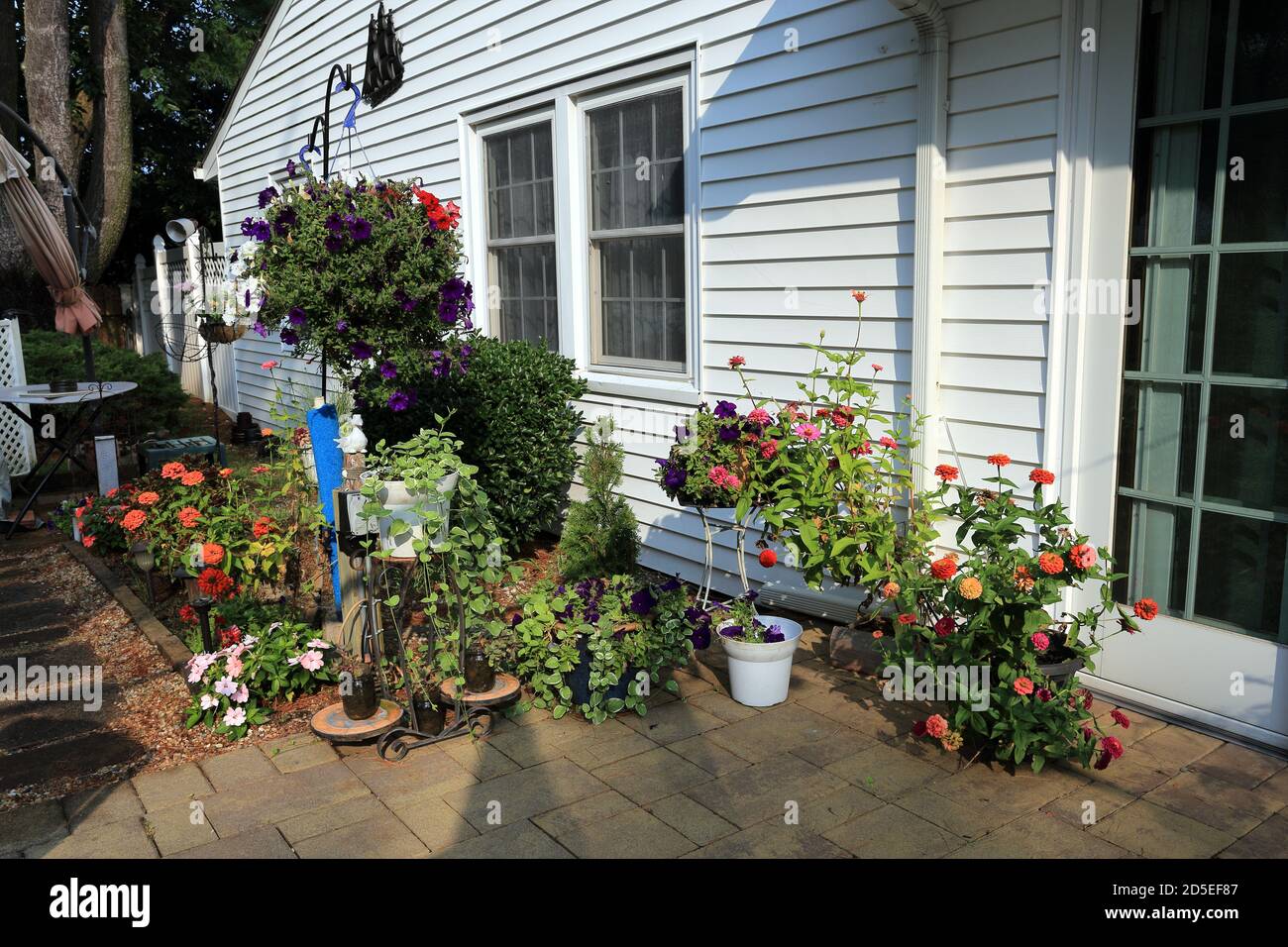Backyard garden Long Island New York Stock Photo - Alamy