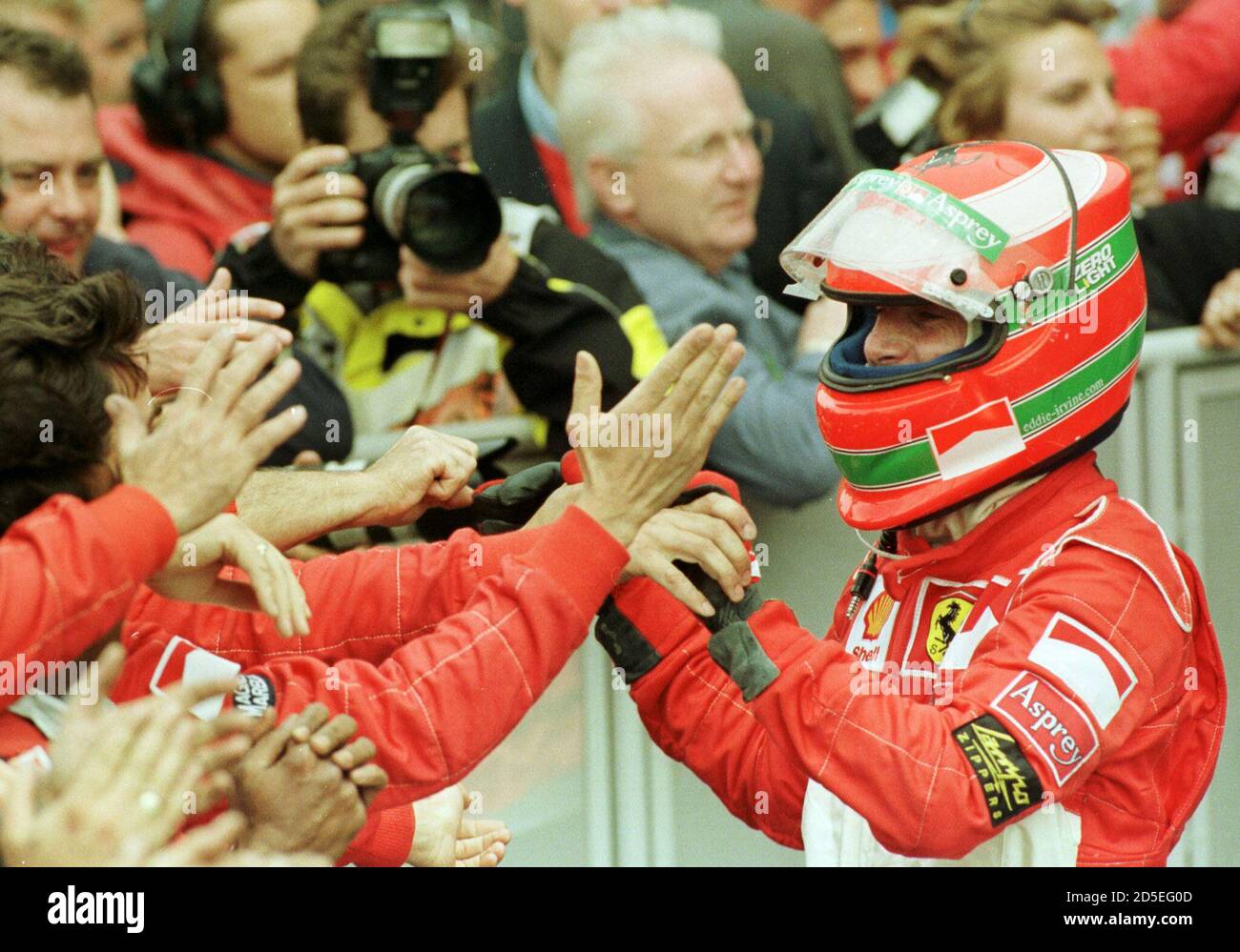 Eddie irvine michael schumacher ferrari hi-res stock photography and ...