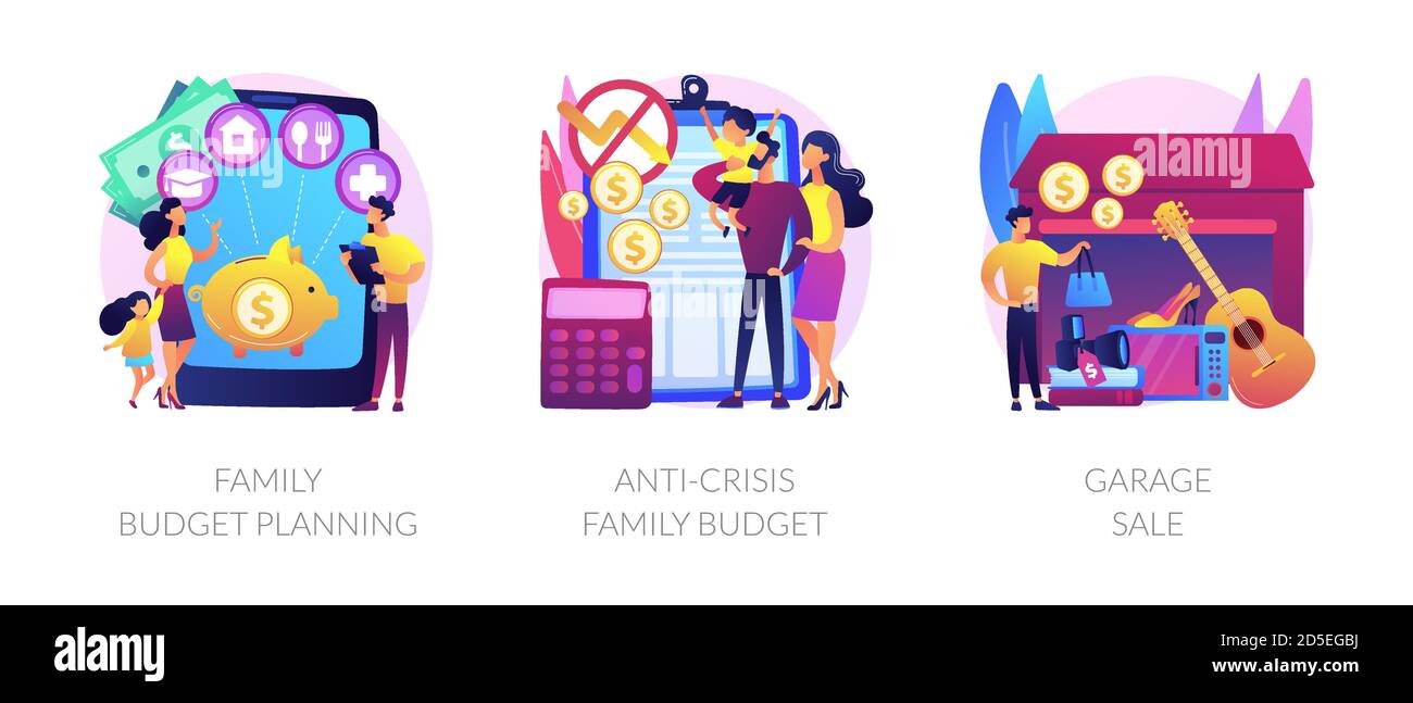 Family budget planning abstract concept vector illustrations Stock ...