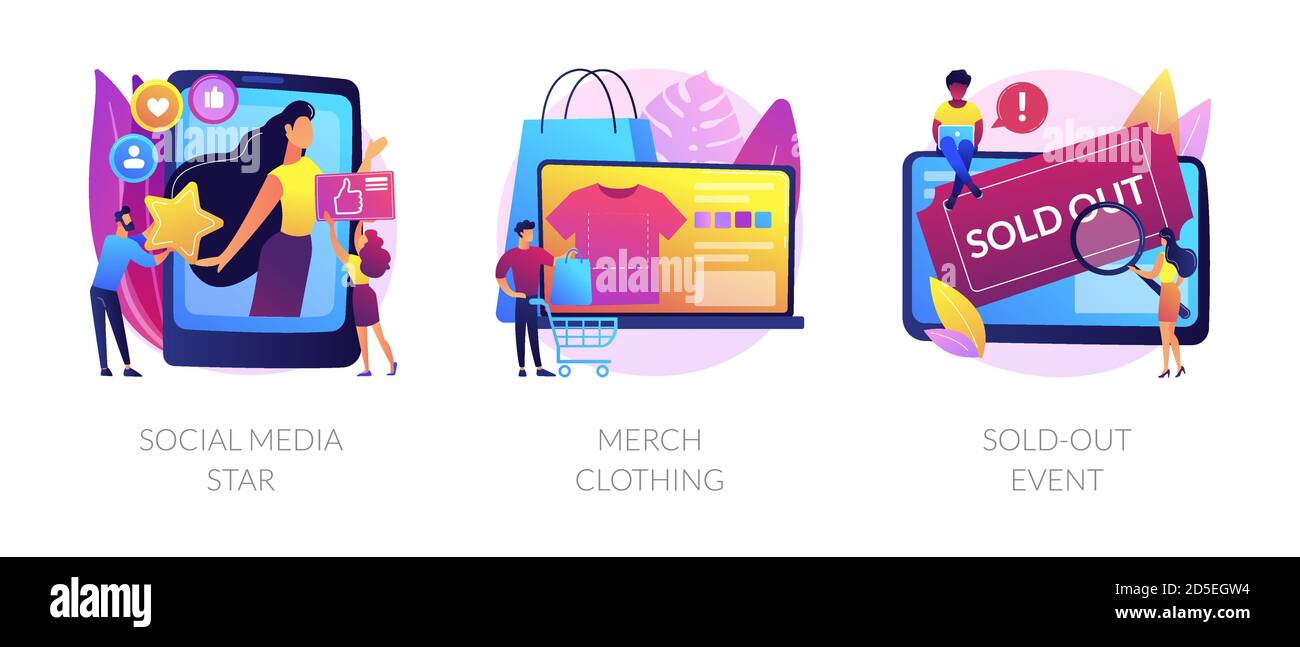 Celebrity media engagement abstract concept vector illustrations Stock ...