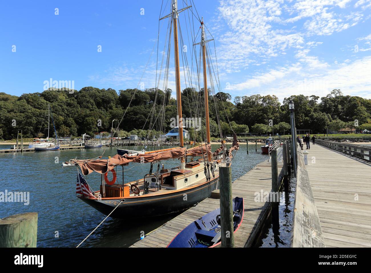Tour boat Port Jefferson harbor Long Island New York Stock Photo - Alamy