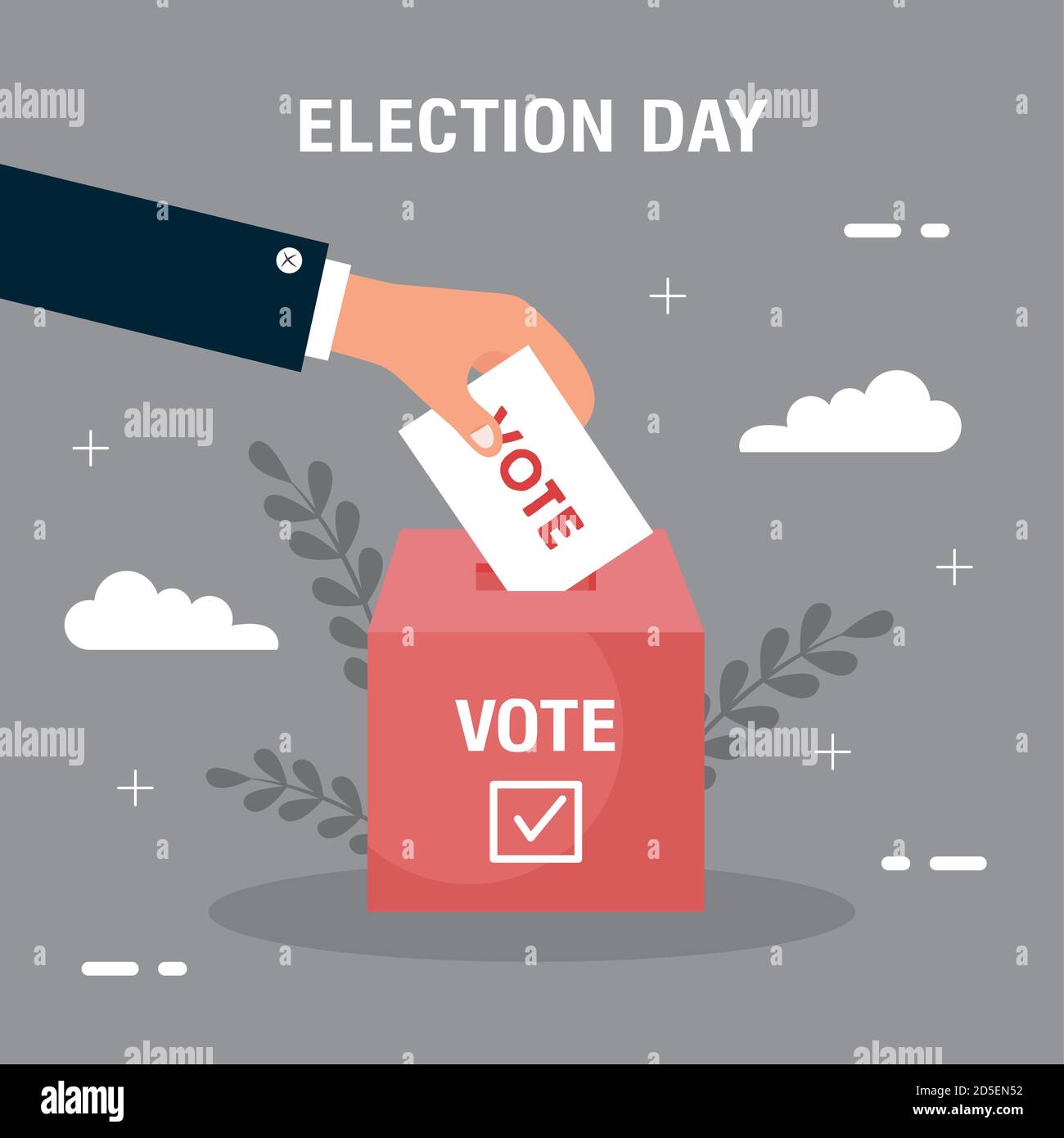Election day hand holding vote paper and box vector design Stock Vector ...