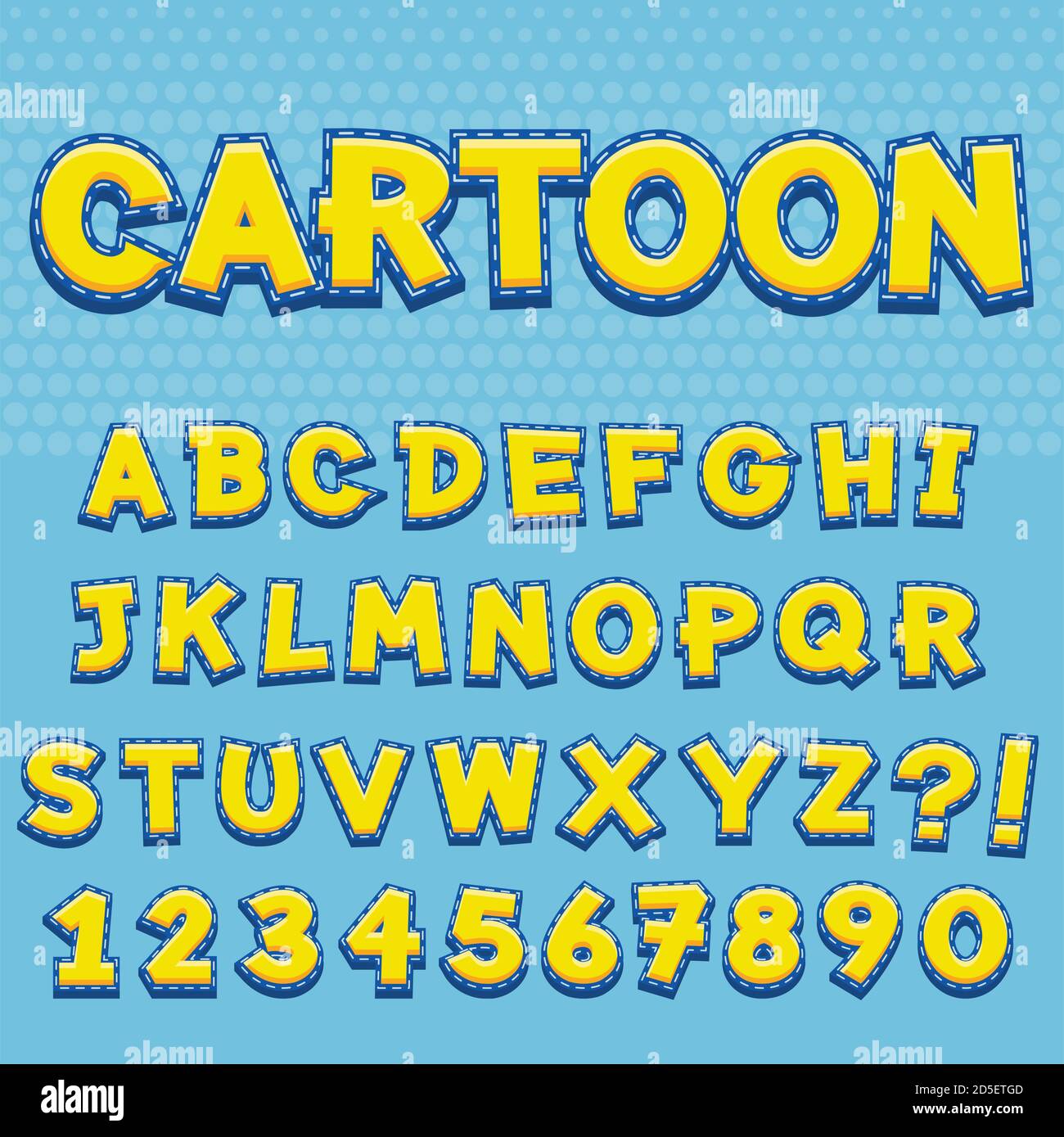 Letter Alphabet With Numbers Cartoon Style Design Stock Vector Image ...