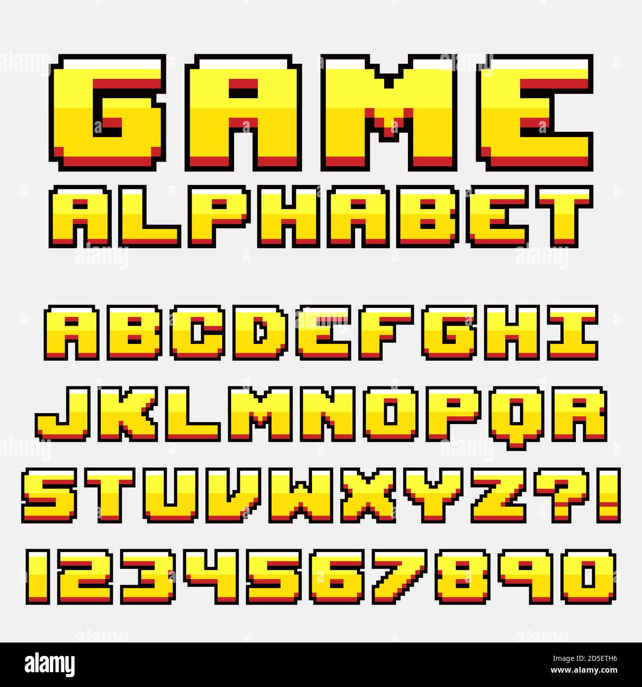 Letter alphabet pixel retro video game style Stock Vector Image & Art ...