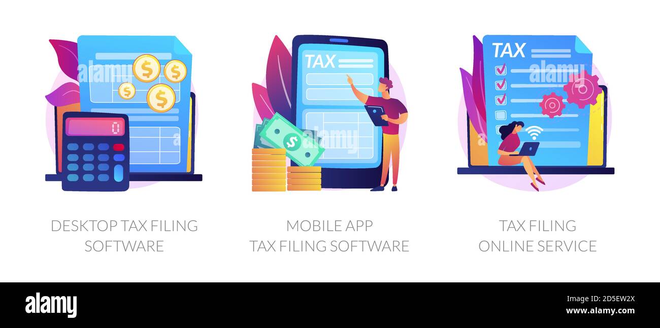Desktop tax filing software vector concept metaphors Stock Vector Image ... Desktop tax filing software vector concept metaphors Stock Vector Image ...