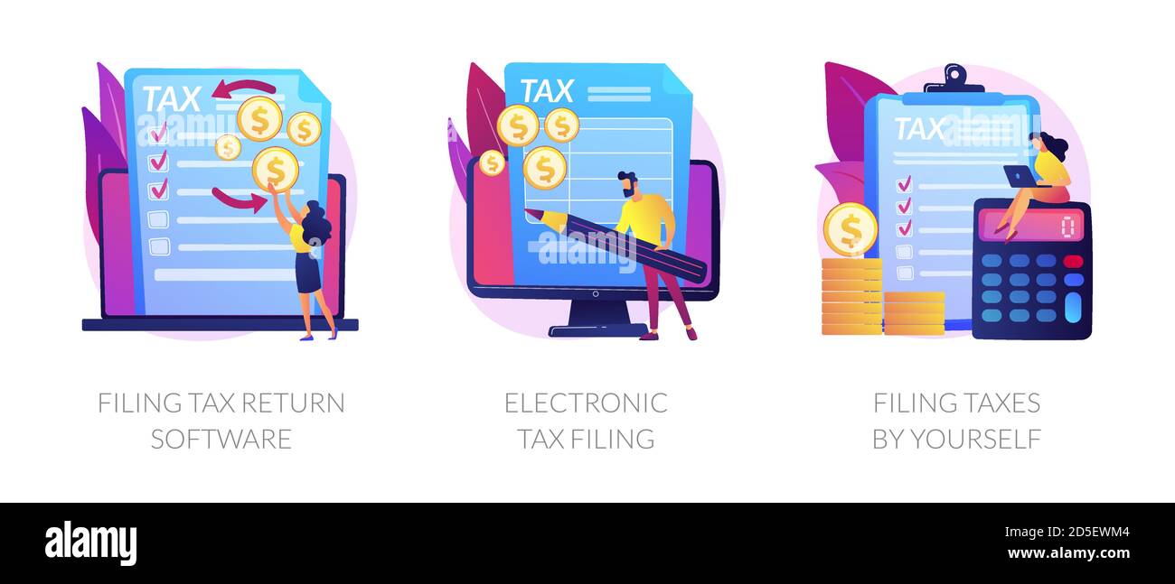 Filing tax return software vector concept metaphors Stock Vector Image ...