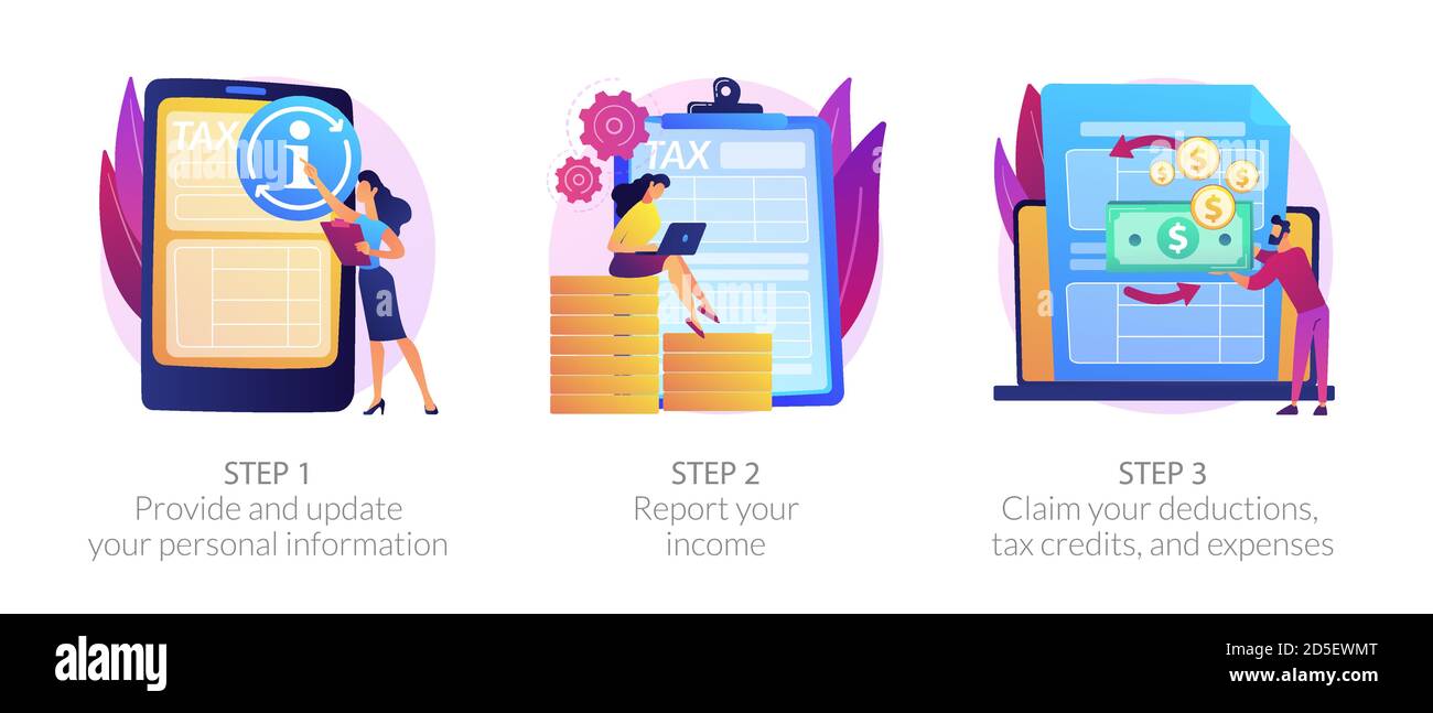 Tax accounting process flowchart vector concept metaphors Stock Vector ...