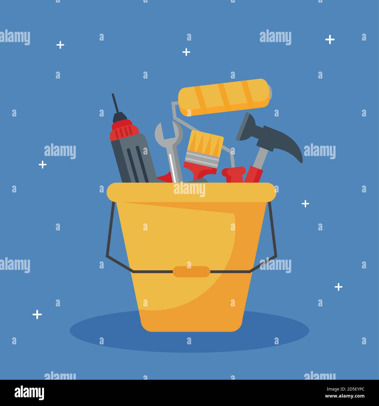 construction tools bucket vector design Stock Vector Image & Art - Alamy