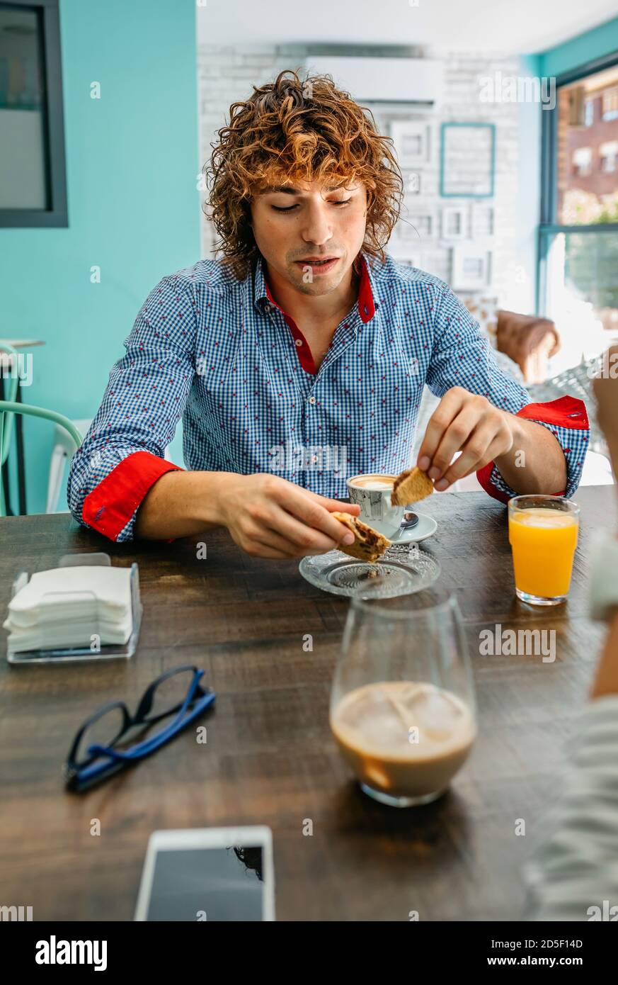 Attractive young man breakfast hi-res stock photography and images - Alamy