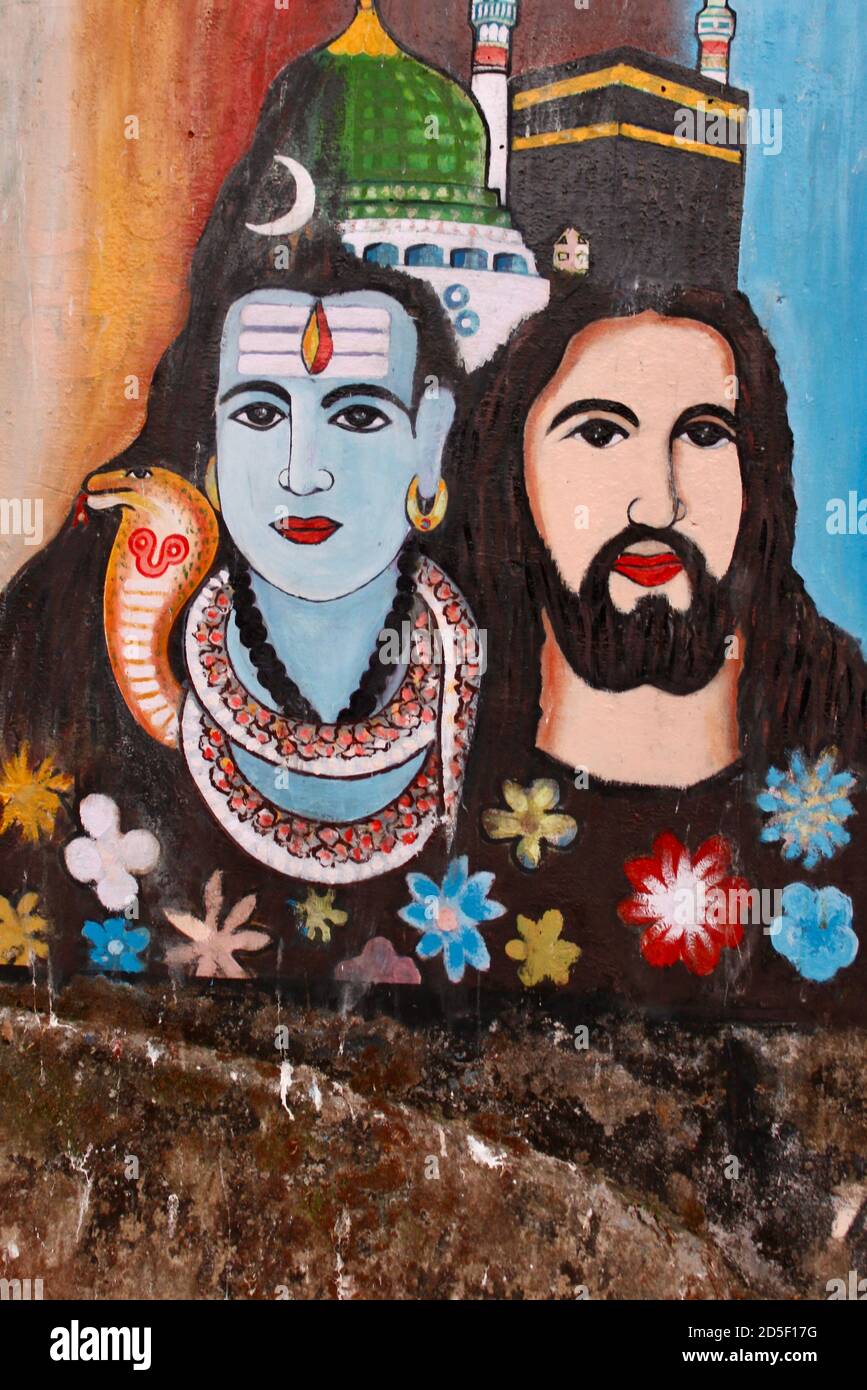 Street art in Cochin, Kerala Stock Photo - Alamy