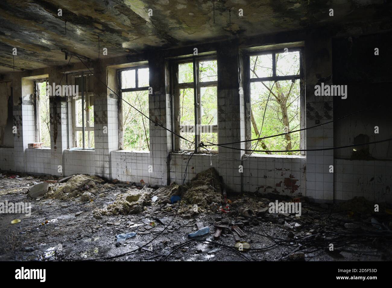 Old dilapidated building interior, urbex. Old dilapidated building ...