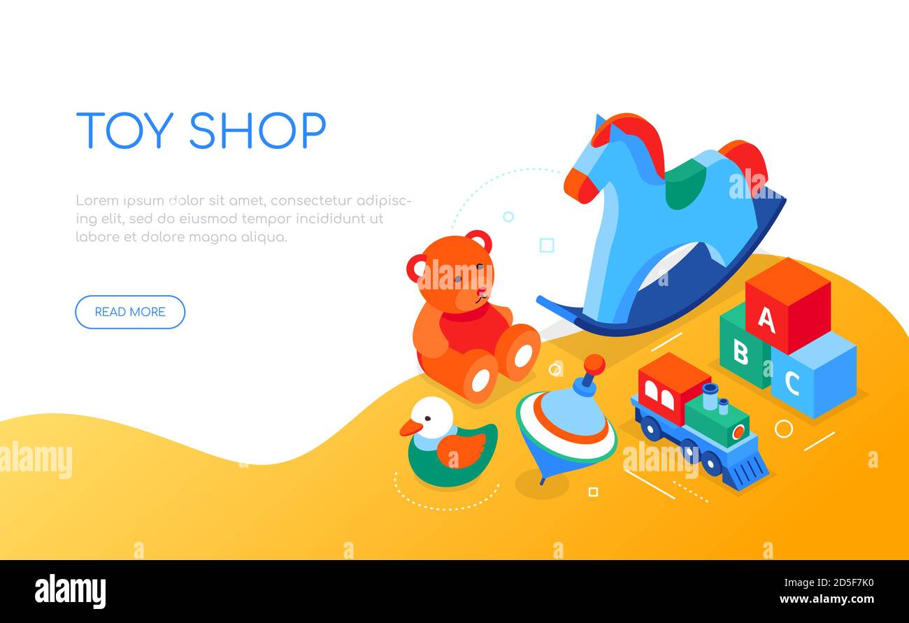 Toys shop - modern colorful isometric web banner Stock Vector Image ...