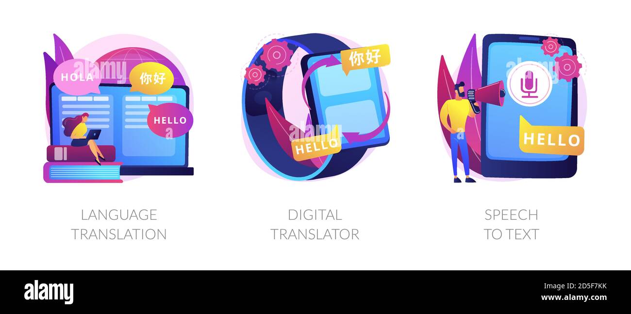 Multi-language translation devices vector concept metaphors Stock ...