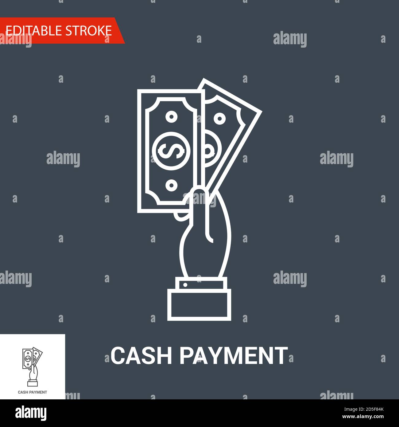 Cash Payment Icon. Thin Line Vector Illustration Stock Vector Image ...