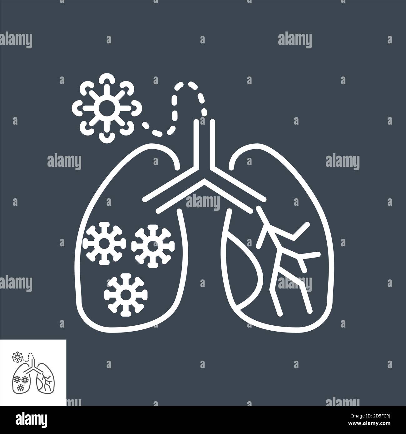 Lungs Infection related vector thin line icon Stock Vector Image & Art ...