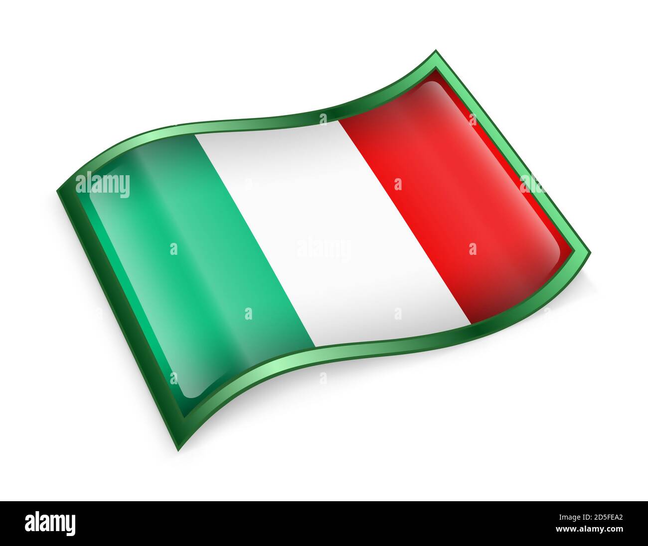 Italy Flag Icon, isolated on white background Stock Photo - Alamy