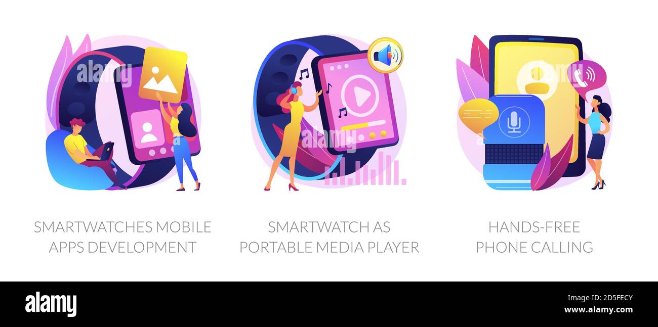 Wearable devices abstract concept vector illustrations Stock Vector ...