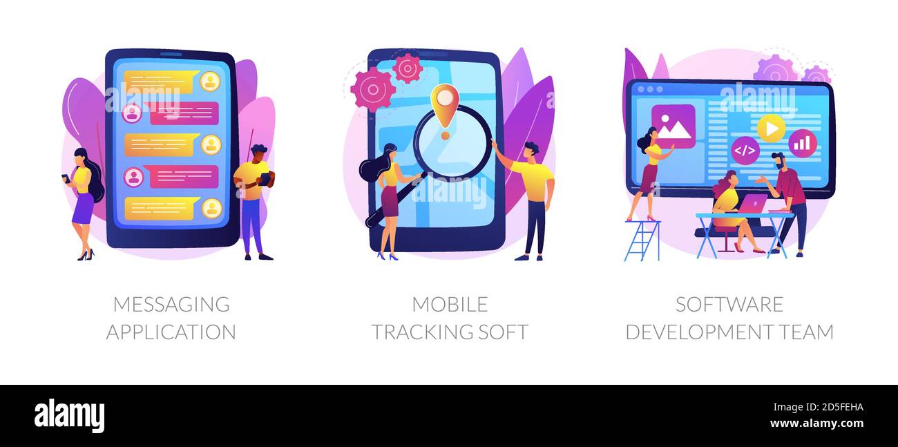 Smartphone application abstract concept vector illustrations Stock ...