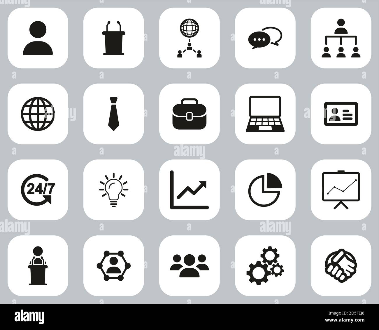 Business Meeting Icons Black & White Flat Design Set Big Stock Vector Image & Art - Alamy