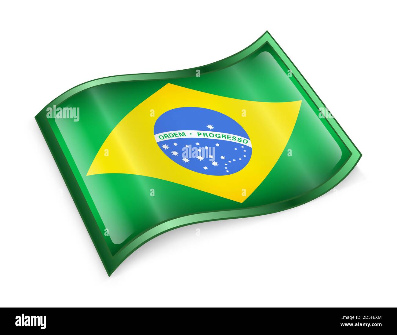 Brazil Flag Icon Stock Photo - Alamy