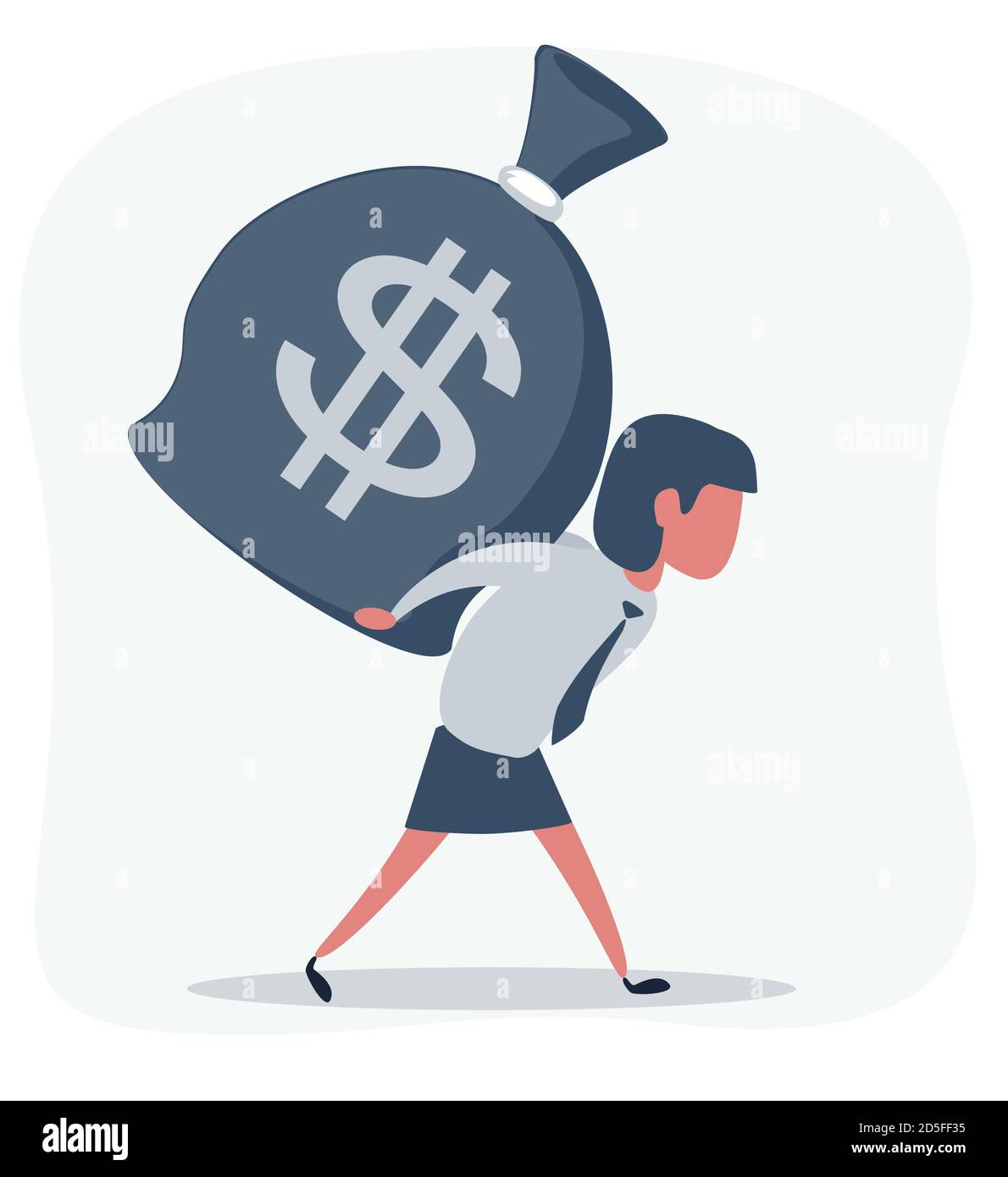 Woman carrying heavy bag Stock Vector Images - Alamy
