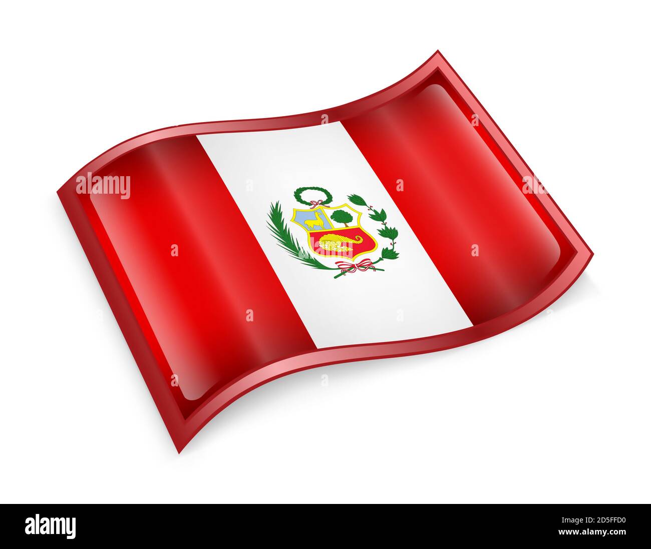 Peru Flag Icon Stock Photo - Alamy