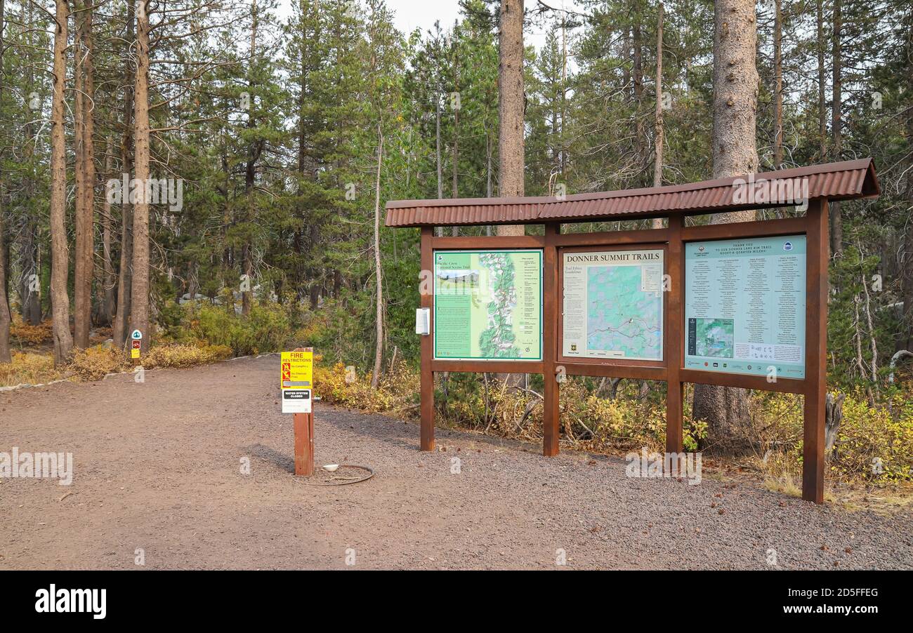 DONNER SUMMIT, CALIFORNIA, UNITED STATES - Oct 08, 2020: A large ...