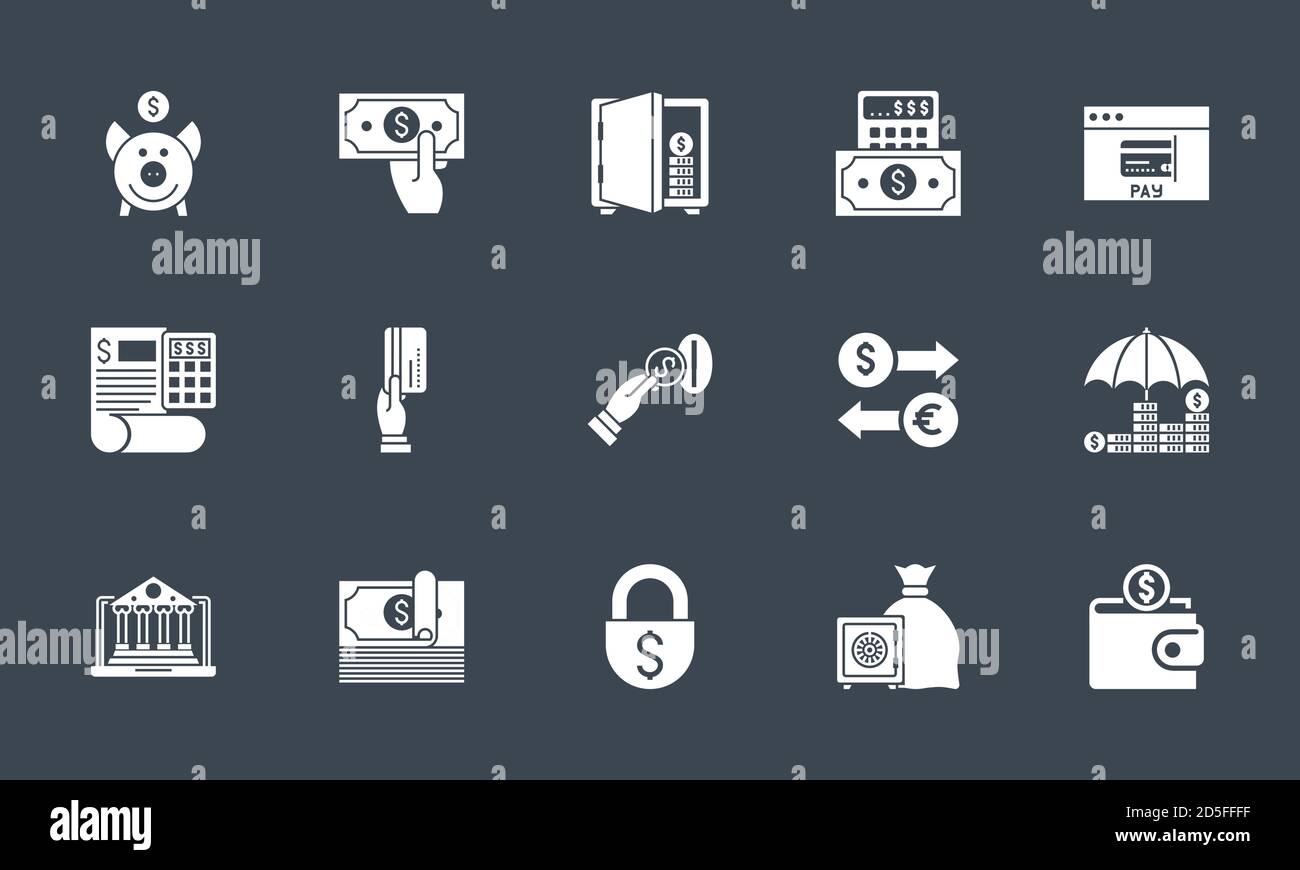 Payment bank building glyph hi-res stock photography and images - Alamy