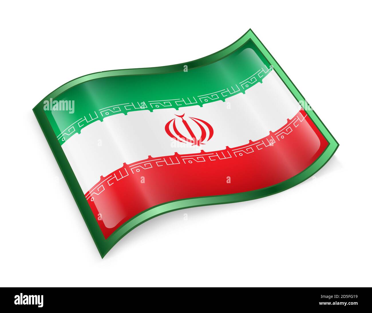 Iran Flag Icon Stock Photo - Alamy