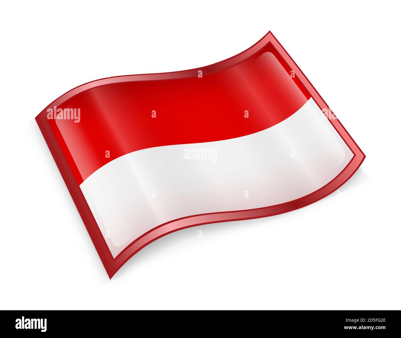 Indonesia Flag Icon, isolated on white background Stock Photo - Alamy
