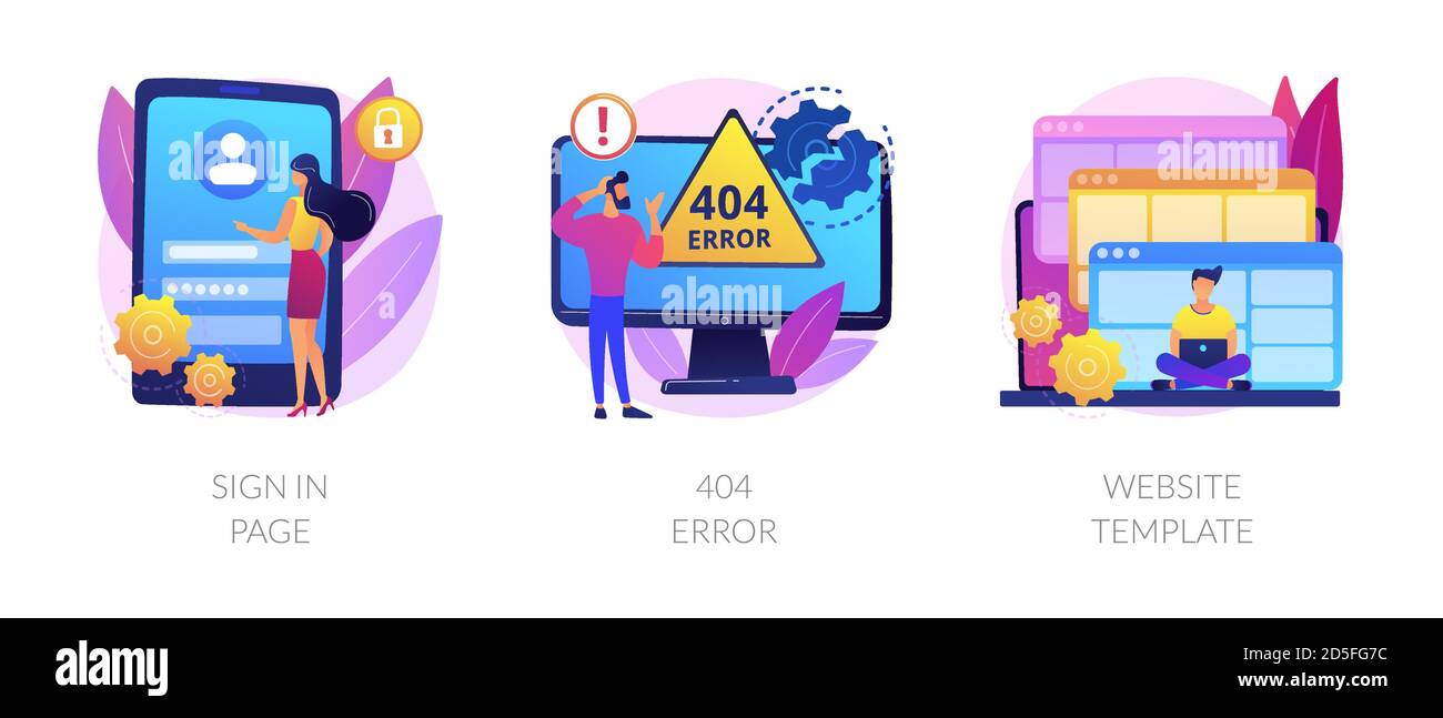 Website page interface abstract concept vector illustrations Stock ...