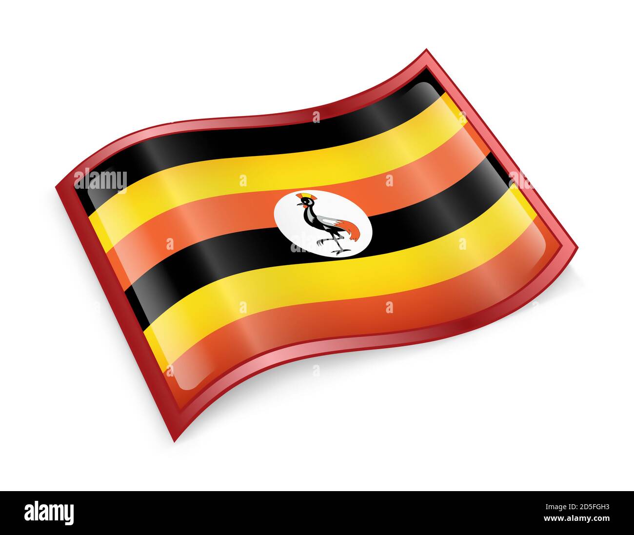 Uganda Flag icon, isolated on white background Stock Photo - Alamy