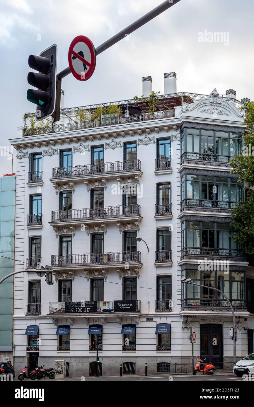Madrid, Spain - 26 September 2020: Recently renovated luxury rental ...