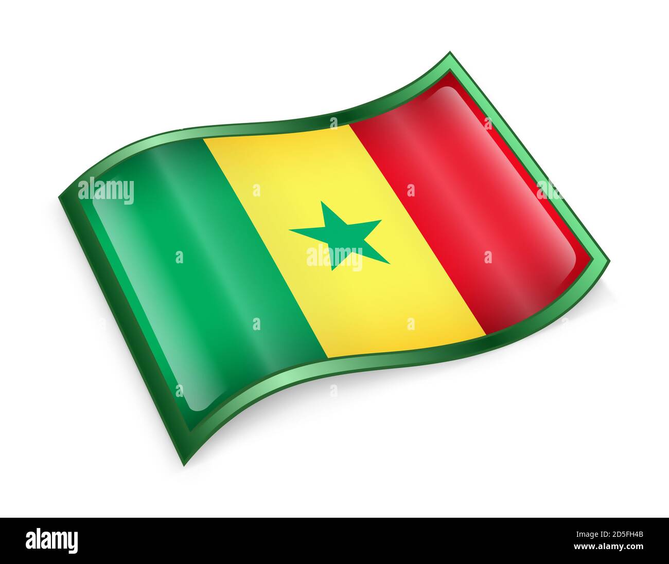 Senegal Flag icon Stock Photo - Alamy