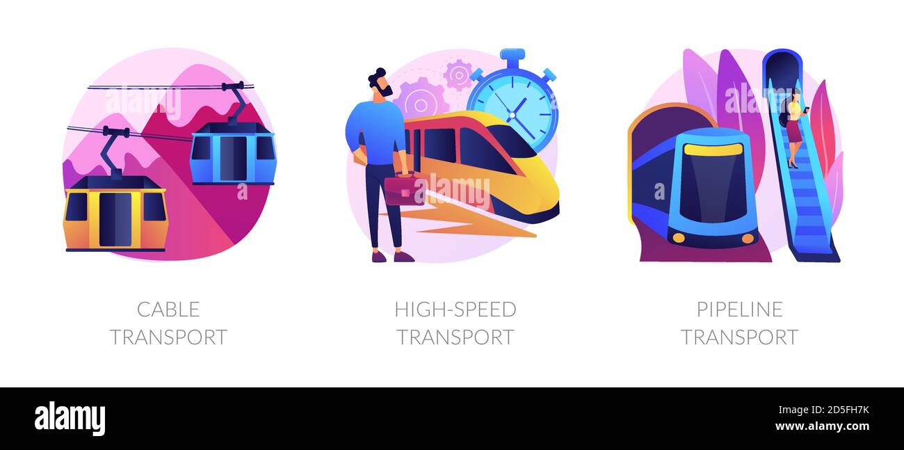 Long distance passenger vehicles vector concept metaphors Stock Vector ...