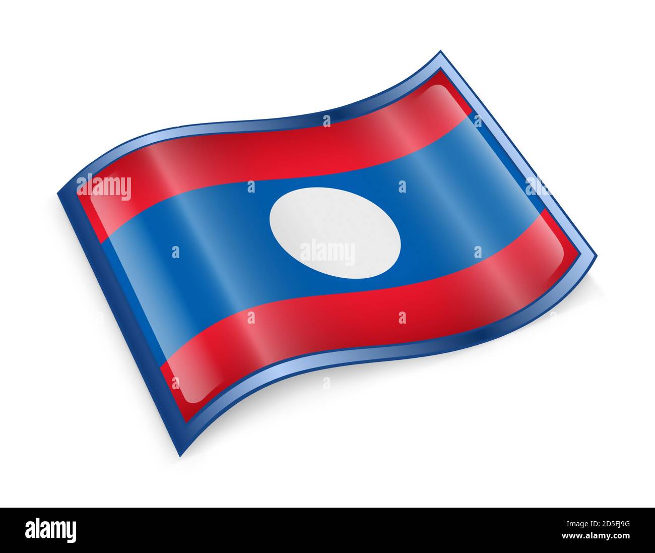 Laos Flag icon Stock Photo - Alamy