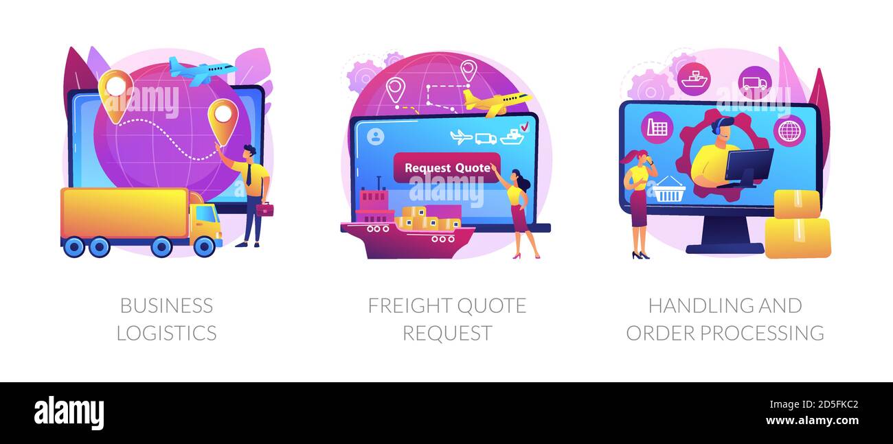 Smart logistics technologies abstract concept vector illustrations ...