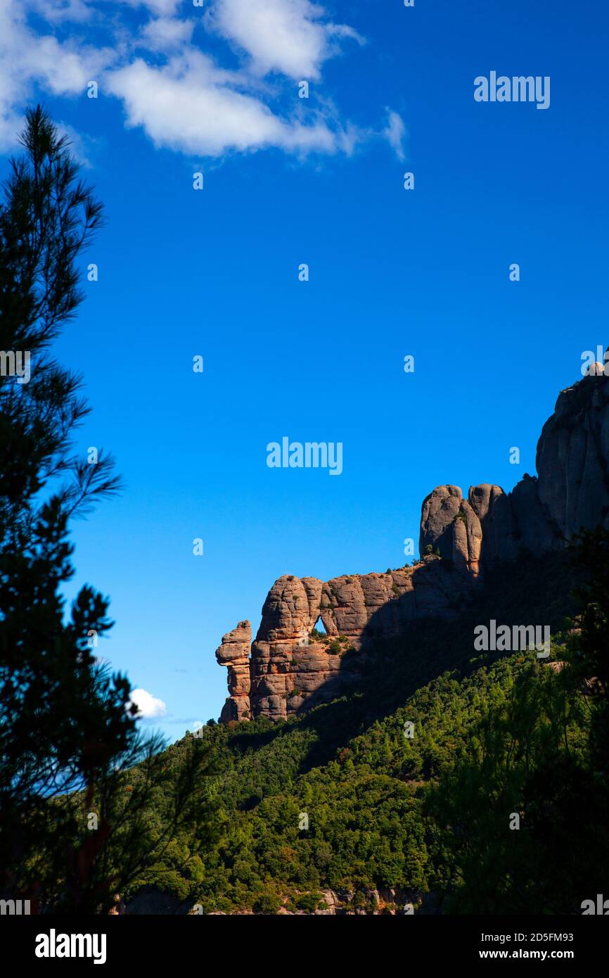 The mountain of Montserrat, near Barcelona, Catalonia, Spain Stock ...