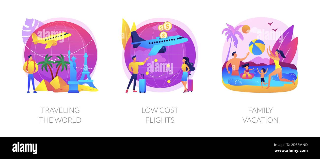 Summer recreation and adventure abstract metaphors Stock Vector Image ...