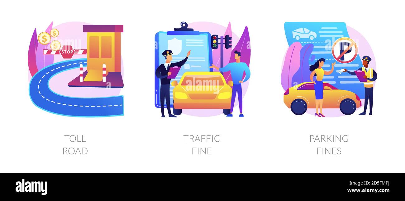 Driving rules violation abstract concept vector illustrations Stock ...